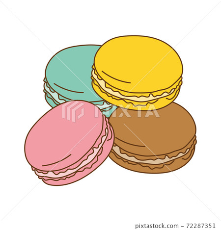 Macaron hand-drawn line art illustration - Stock Illustration [72287351 ...