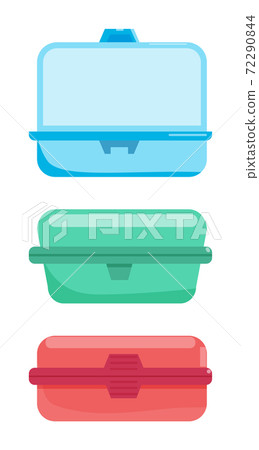 Closed lunch box variety isolated on white... - Stock Illustration ...