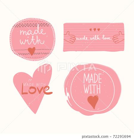 Set of label tag with lettering made with love.... - Stock Illustration ...