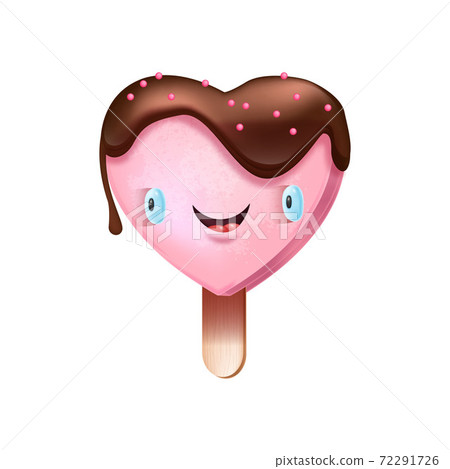Happy vector heart-shaped ice-cream popsicle... - Stock Illustration ...