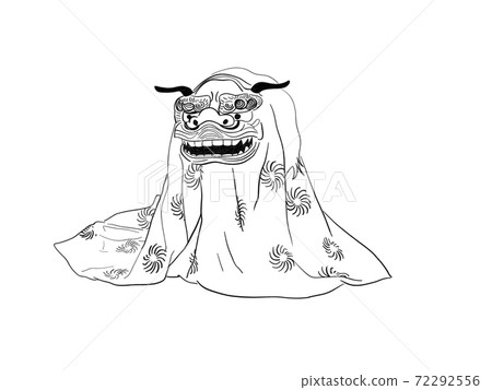 Lion dance handwritten line art - Stock Illustration [72292556] - PIXTA