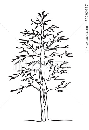 Tree. Continuous line art drawing vector... - Stock Illustration ...