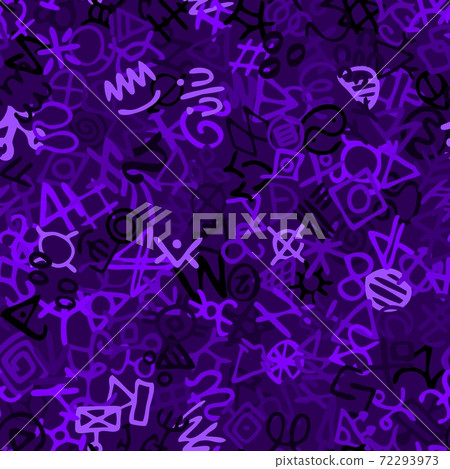 Hand drawn vector seamless pattern with glyphs... - Stock Illustration ...