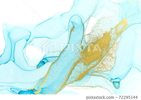 Alcohol ink blue transparent background. Ocean... - Stock Illustration ...
