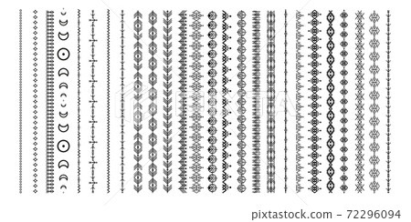 Ethnic line ornaments. Tribal design-插圖素材 [72296094] - PIXTA圖庫