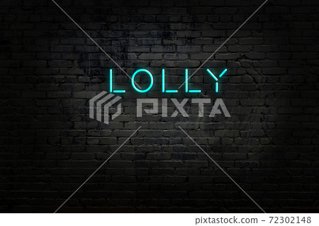 Night view of neon sign on brick wall - Stock Illustration [72302148 ...