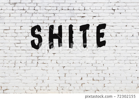 Word shite painted on white brick wall-插圖素材 [72302155] - PIXTA圖庫