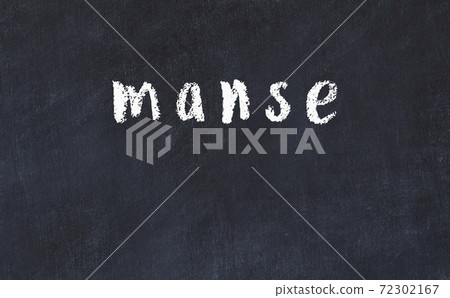 Black chalkboard with inscription manse on in - Stock Illustration ...