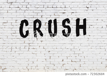 Word crush painted on white brick wall - Stock Illustration [72302684 ...