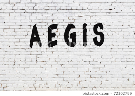 Word aegis painted on white brick wall - Stock Illustration [72302799 ...