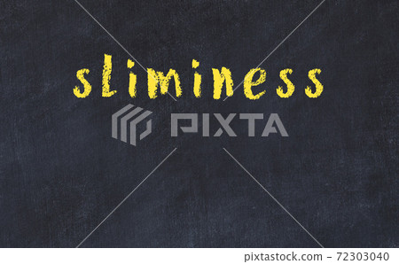 Black chalkboard with inscription sliminess on in - Stock Illustration ...