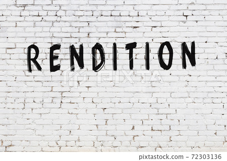 Word rendition painted on white brick wall - Stock Illustration ...