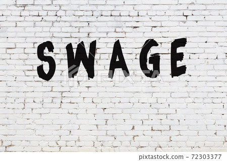 Word swage painted on white brick wall - Stock Illustration [72303377 ...