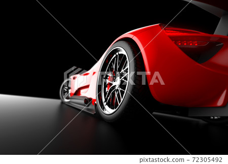 Close up on back of a red generic sport car - Stock Illustration ...