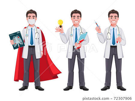 Handsome cheerful male doctor - Stock Illustration [72307906] - PIXTA