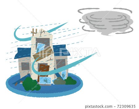 Vector illustration of houses suffering from... - Stock Illustration ...
