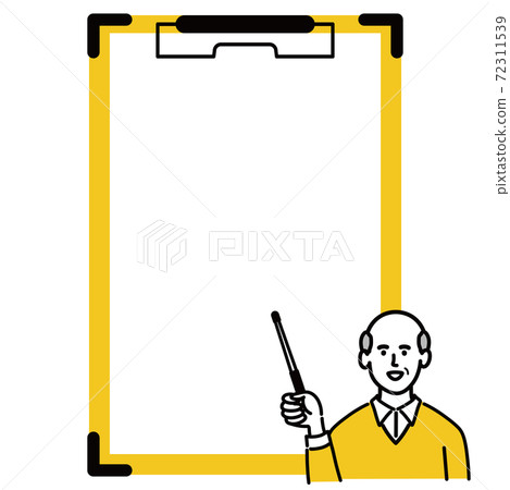 Male senior vector pop description clipboard stick - Stock Illustration ...