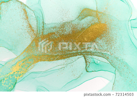 Alcohol ink green and gold abstract background.... - Stock Illustration ...