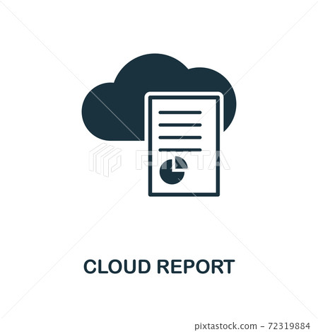 Cloud Report icon. Monochrome style design from... - Stock Illustration ...