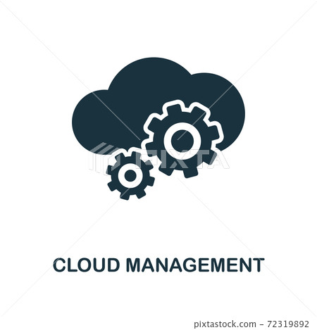 Cloud Management icon. Monochrome style design... - Stock Illustration ...