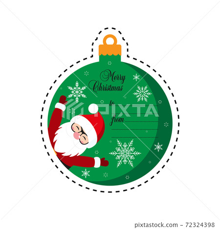 Merry Christmas. Santa Claus. Gift tag. Card.... - Stock Illustration ...