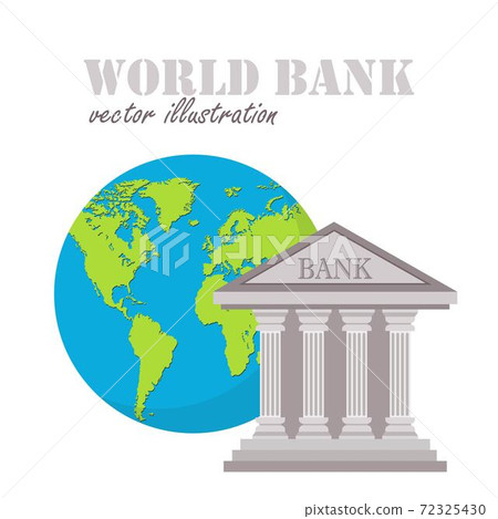 World bank concept. Vector illustration in flat... - Stock Illustration ...