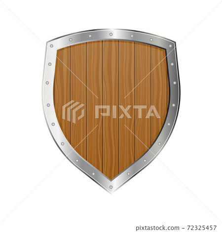 Medieval wooden shield vector illustration... - Stock Illustration ...
