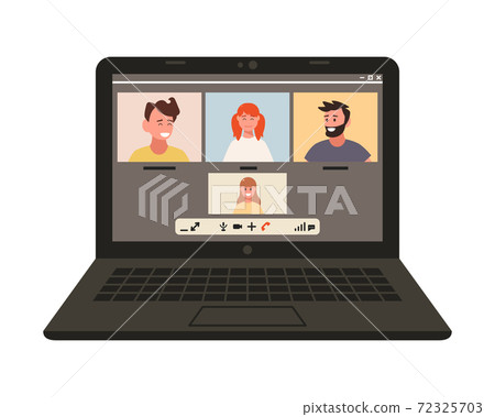 Online chat on a computer over the Internet.... - Stock Illustration ...