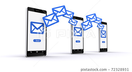 Sending and receiving emails with your smartphone - Stock Illustration ...