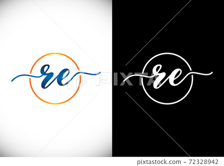 Initial Monogram Letter R E Logo Design Vector... - Stock Illustration ...