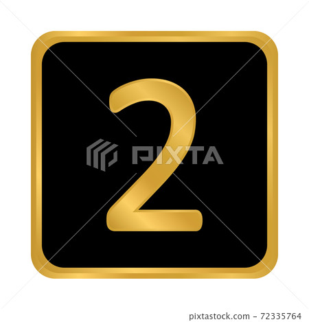 Gold number two button. - Stock Illustration [72335764] - PIXTA