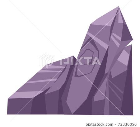Huge gray stone boulder or rock cartoon vector - Stock Illustration ...