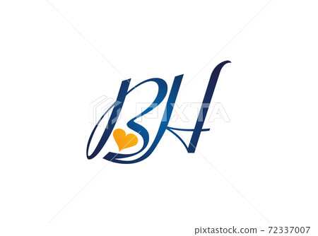 Initial Monogram Letter B H Logo Design Vector...-插圖素材 [72337007] - PIXTA圖庫