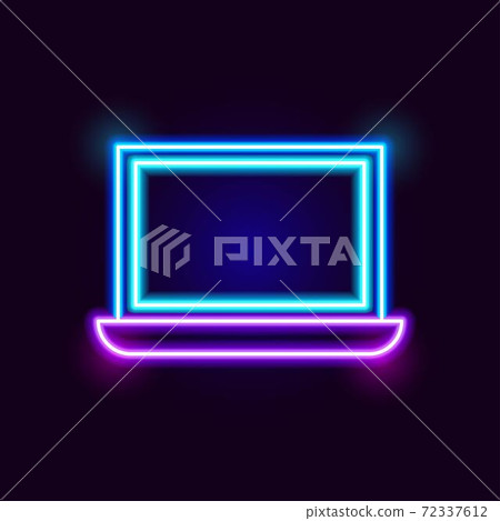 Neon Laptop Icon - Stock Illustration [72337612] - PIXTA