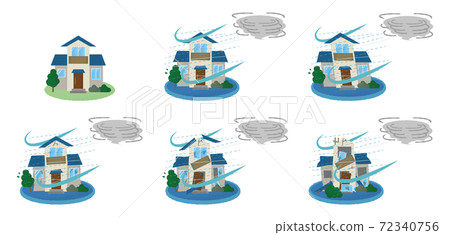 Vector illustration set of houses suffering... - Stock Illustration ...
