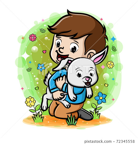 boys, rabbit, vector - Stock Illustration [72345558] - PIXTA