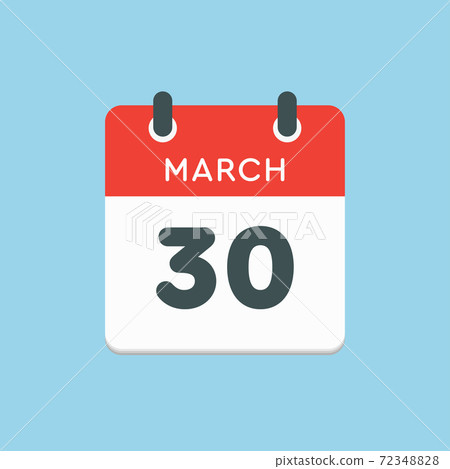 Icon day date 30 March, template calendar page - Stock Illustration ...