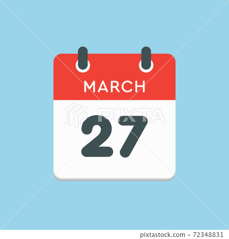Icon day date 27 March, template calendar page - Stock Illustration ...