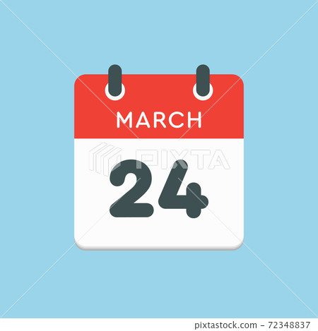 Icon day date 24 March, template calendar page - Stock Illustration ...