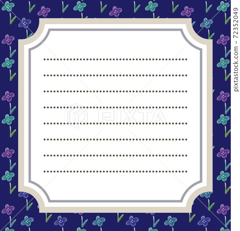 Small flower letter frame drawn in pastel - Stock Illustration ...