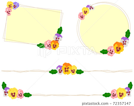 Pansy frame material set - Stock Illustration [72357147] - PIXTA
