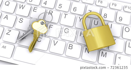 Keyboard and keys, PC security image - Stock Illustration [72361235 ...