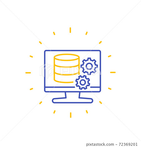 database maintenance icon, line vector - Stock Illustration [72369201 ...