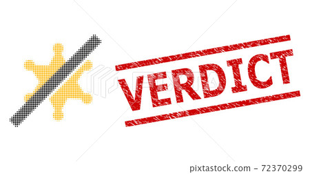 Distress Verdict Seal Stamp and Halftone Dotted...-插圖素材 [72370299 ...