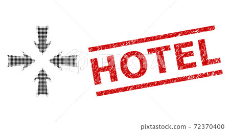 Grunge Hotel Stamp and Halftone Dotted Reduce... - Stock Illustration ...