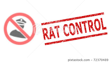 Scratched Rat Control Stamp and Halftone Dotted... - Stock Illustration ...