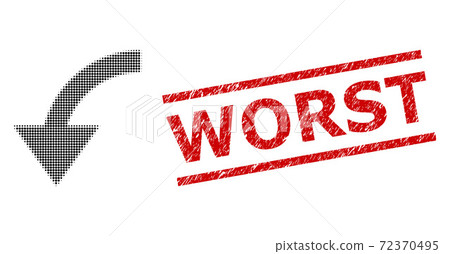 Scratched Worst Seal Stamp and Halftone Dotted... - Stock Illustration ...