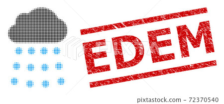 Textured Edem Seal Stamp and Halftone Dotted... - Stock Illustration ...