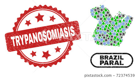 Trypanosomiasis Grunge Stamp and Paral State... - Stock Illustration ...