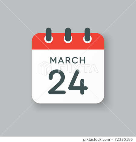 Icon day date 24 March, template calendar page - Stock Illustration ...